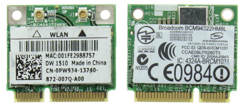 DELL WIRELESS WIFI WLAN CARD DW1510 BCM94322HM8L BCM4322 Mini PCI-E ...